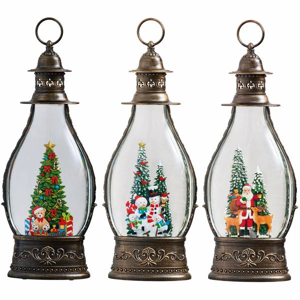 Jumbo Holiday Glitter Lantern with LED Light, Assorted Designs – Digito
